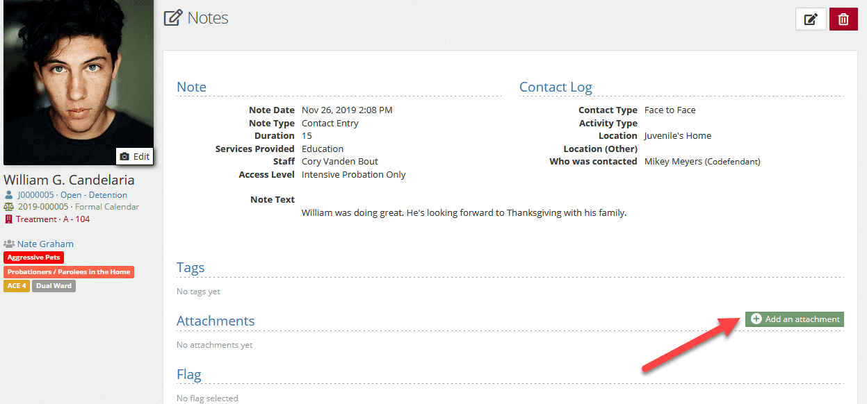 Adding an Attachment to a Note - YouthCenter Docs