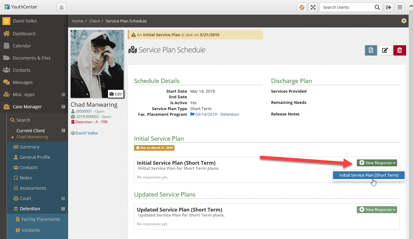 Using the Service Plans Application - YouthCenter Docs