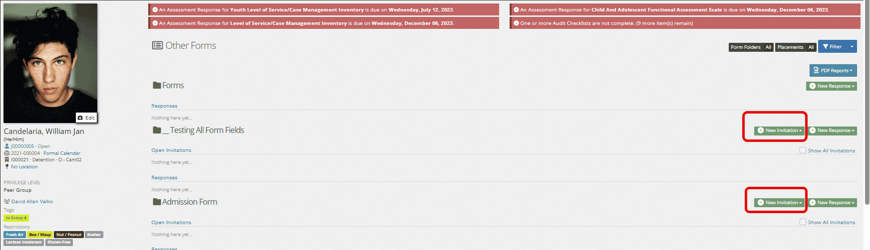 Sending Out Contact Form Invitations - YouthCenter Docs