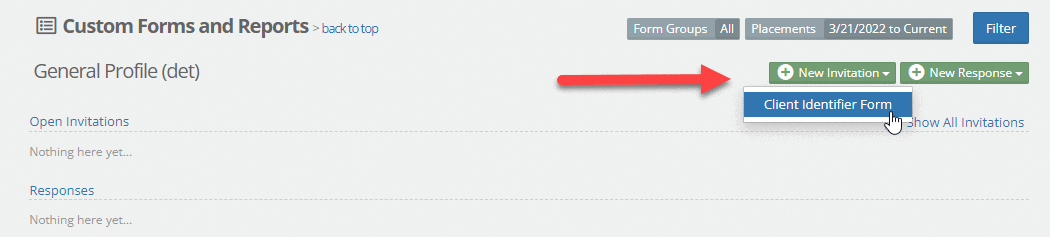 Setting up a form to allow invitations - YouthCenter Docs